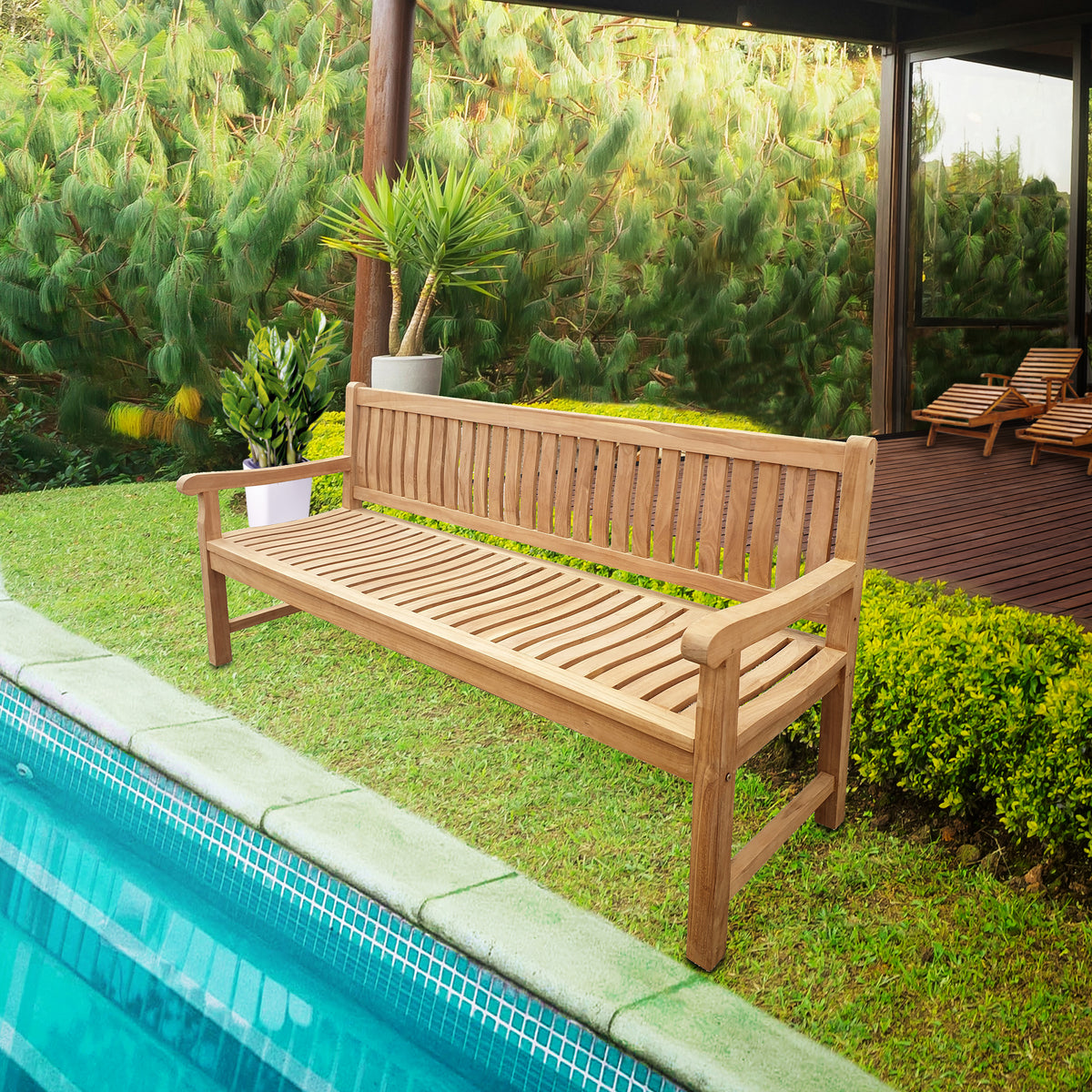 Volusia wooden garden bench store